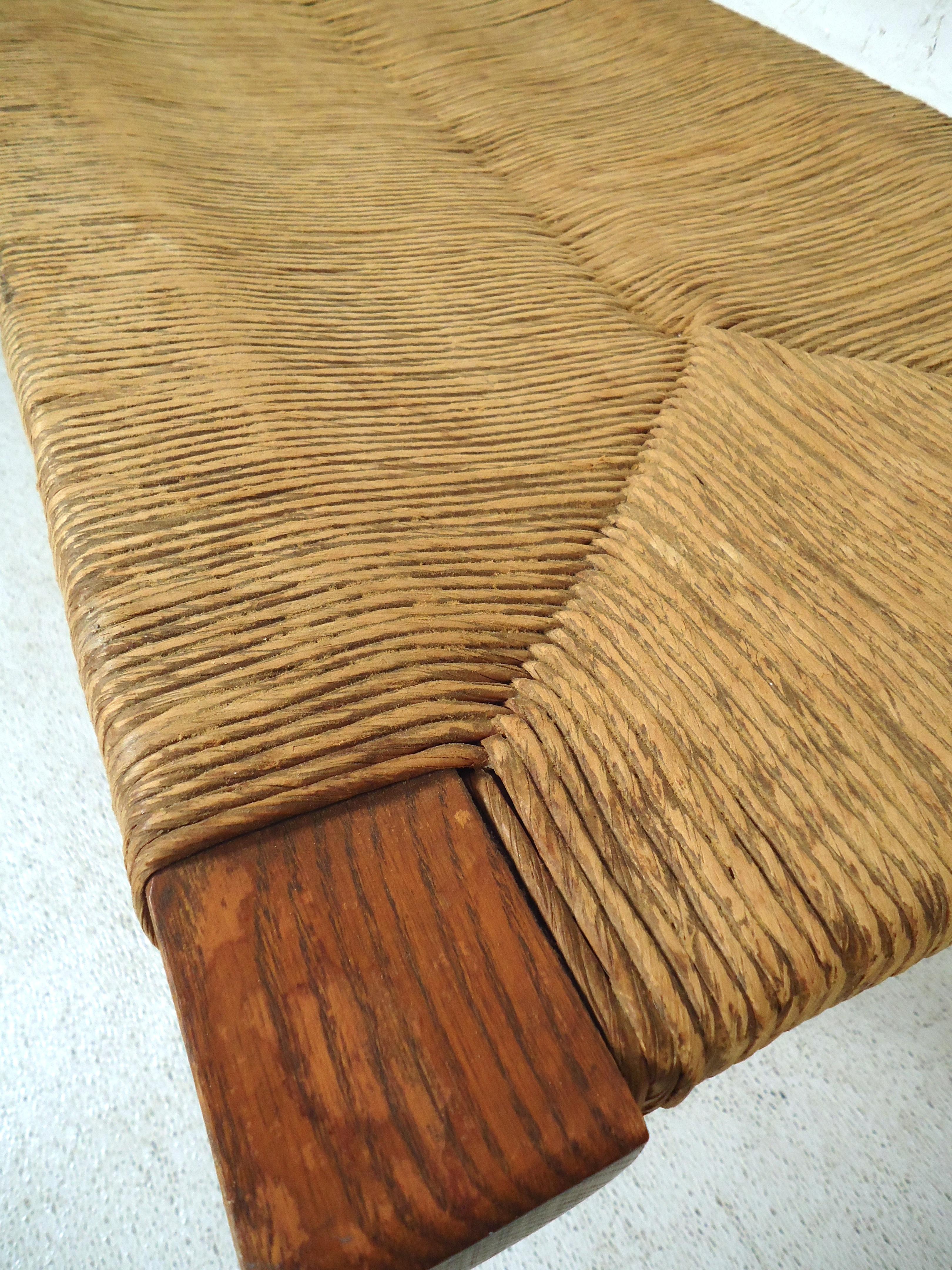 Mid-Century Modern Woven Rope Bench For Sale at 1stDibs
