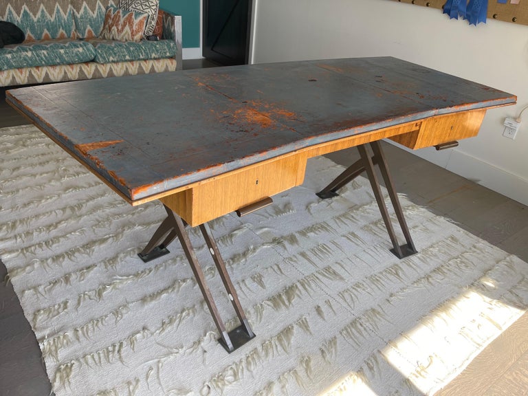 Mid Century Modern Leleu writing desk For Sale at 1stDibs