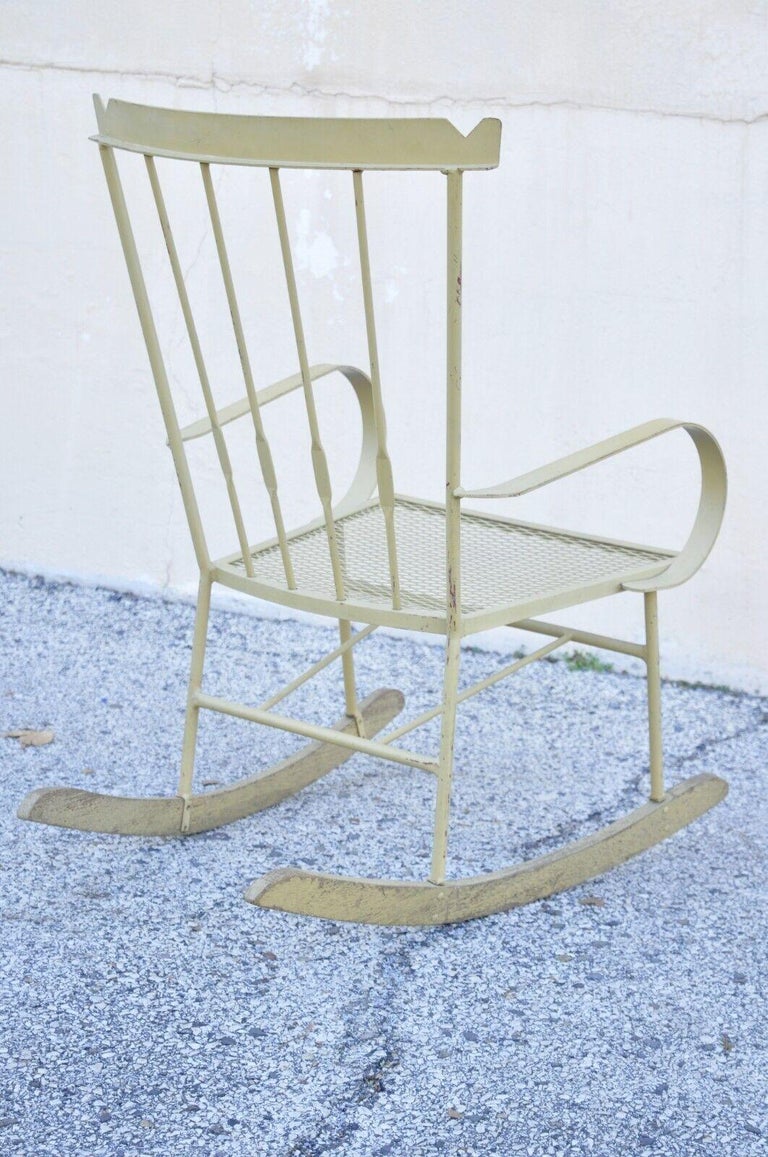 Mid-Century Modern Wrought Iron Rocking Chair After Salterini and ...