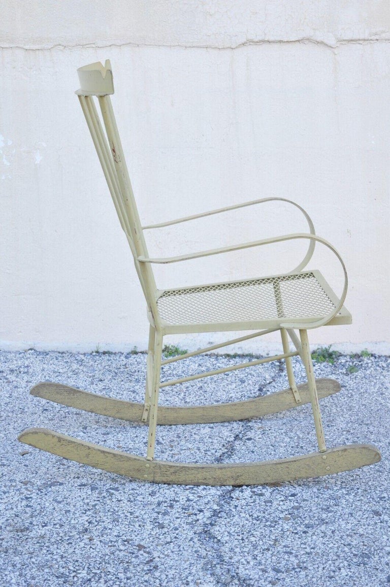 Mid-Century Modern Wrought Iron Rocking Chair After Salterini and ...