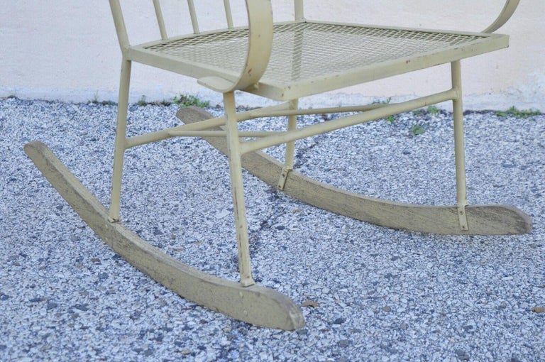 Mid-Century Modern Wrought Iron Rocking Chair After Salterini and ...