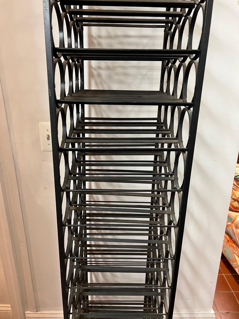 Mid Century Modern Wrought Iron Wine Rack by Arthur Umanoff For Sale at ...