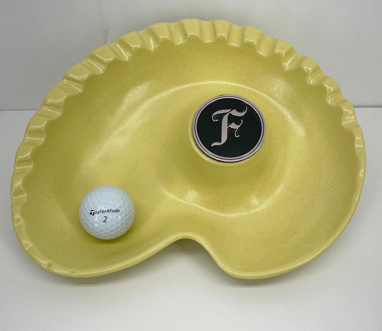 Mid-Century Modern Yellow Ceramic Ashtray at 1stDibs
