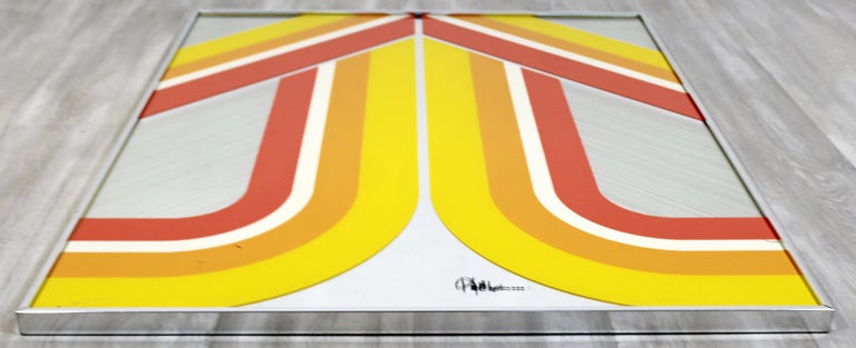 Mid-Century Modern Yellow Mirrored Pop Wall Art Sculpture Panton ...