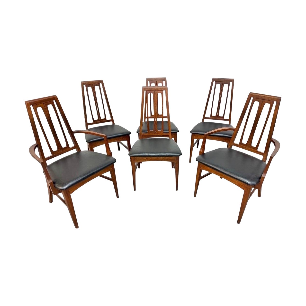 Mid-Century Modern Folding Walnut Dining Chairs - Set of 4 For Sale at ...