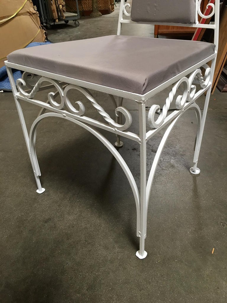 Mid-Century Modernist High Back Chair with Scrolling Pattern, Set of ...