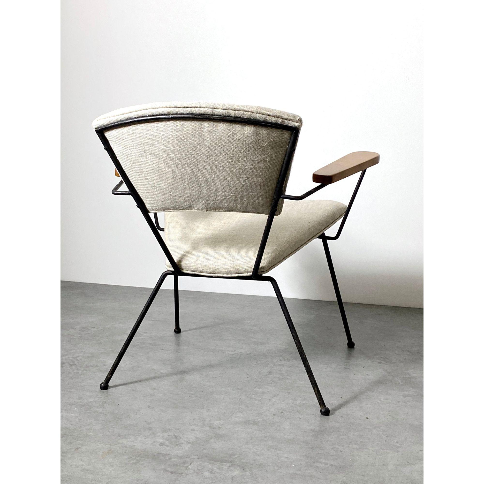 Mid Century Modernist Iron Lounge Chair In the Style of Joseph ...