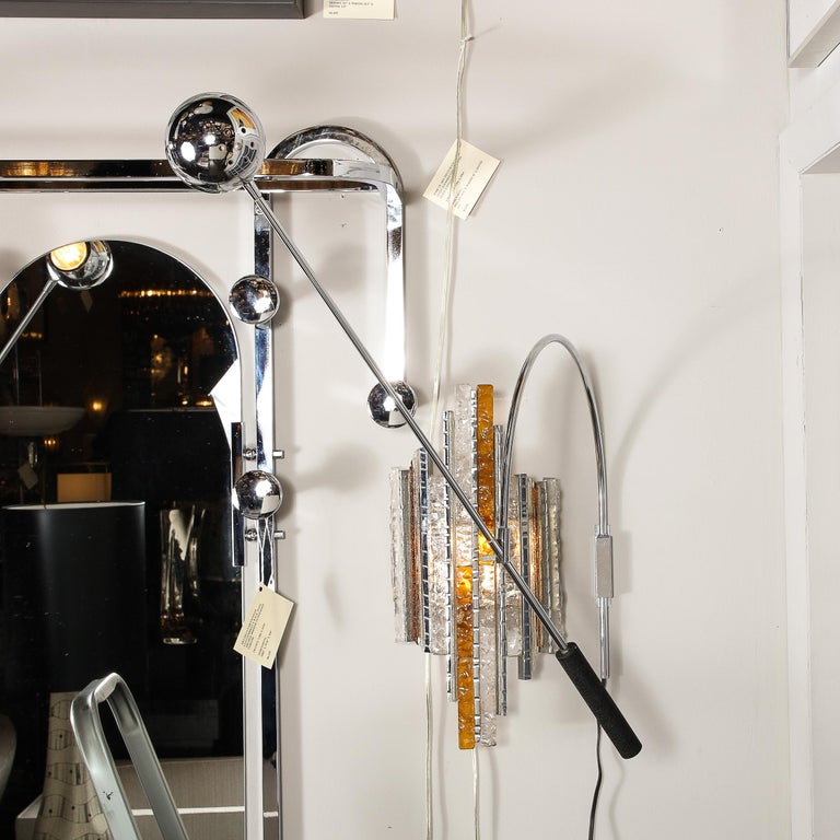 Mid-Century Modernist Omnidirectional Swing Arm Sconces in Polished ...