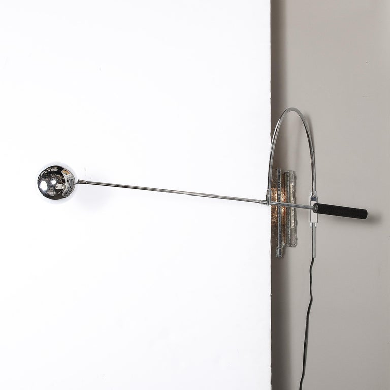 Mid-Century Modernist Omnidirectional Swing Arm Sconces in Polished ...