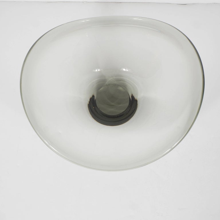 Mid-Century Modernist Smoked Glass Curved Bowl by Holmegaard of Denmark ...