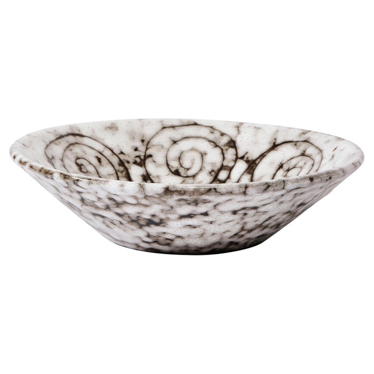 Mid-Century Modernist White and Earth Toned Ceramic Dish W/ Seven ...