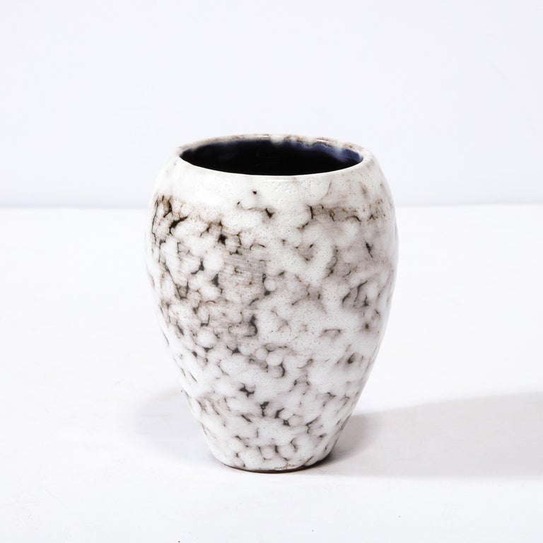 Mid-Century Modernist White and Earth Toned Ceramic Vase For Sale at ...