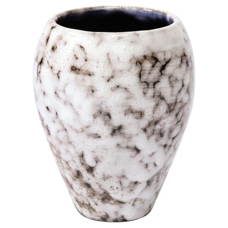 Mid-Century Modernist White and Earth Toned Ceramic Vase For Sale at ...