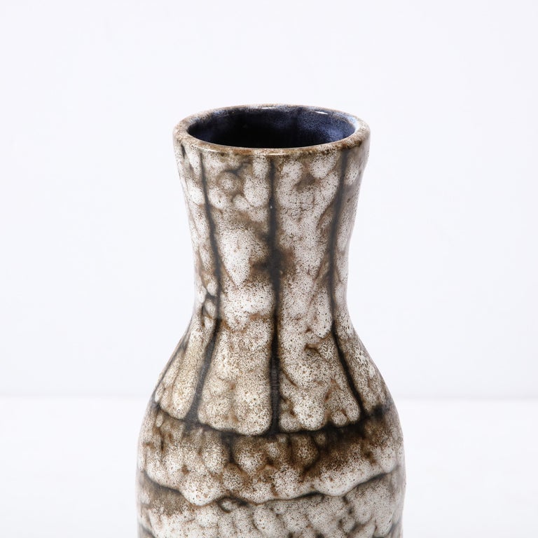 Mid-Century Modernist White and Earth Toned Ceramic Vase with Banded ...