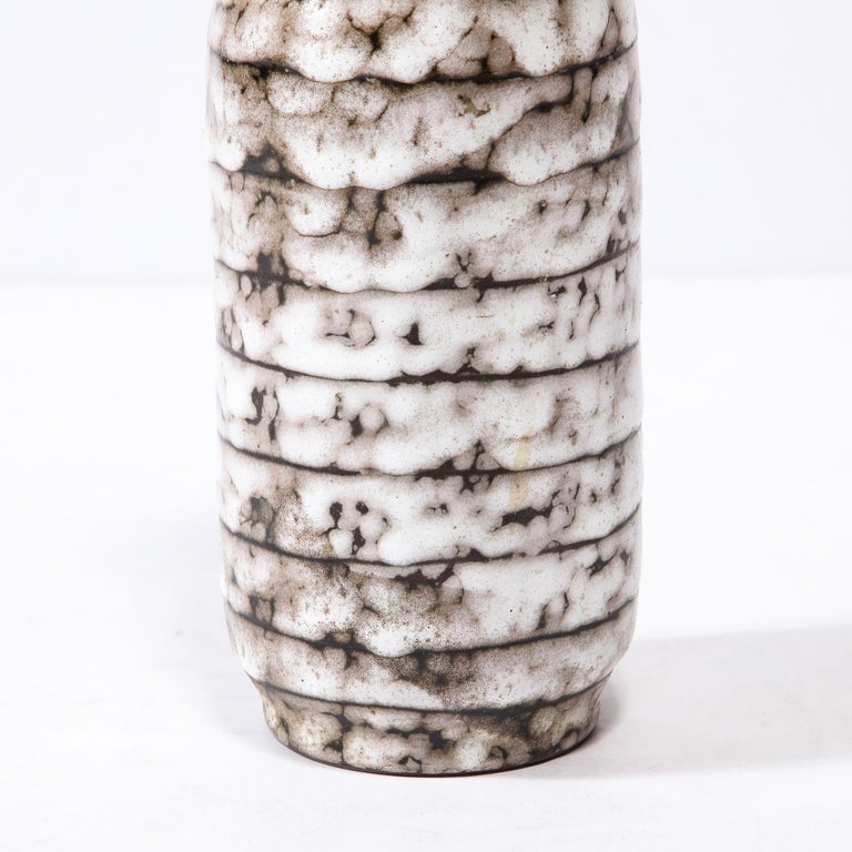 Mid-Century Modernist White and Earth Toned Ceramic Vase with Banded ...