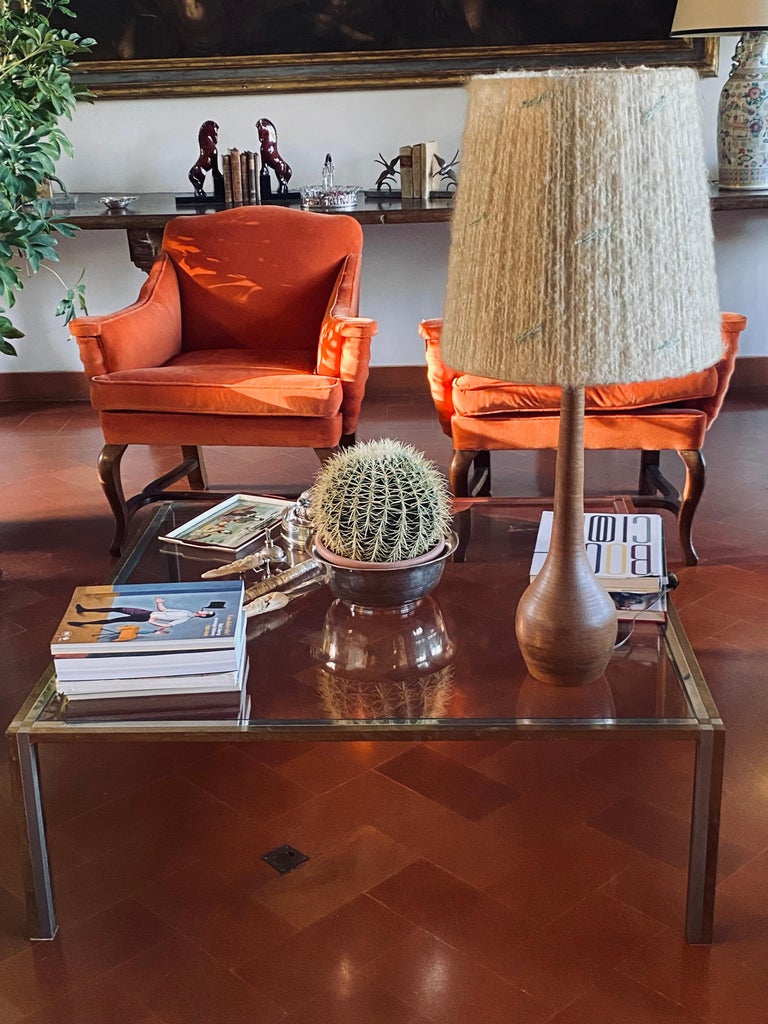 Midcentury Monumental Glazed Terracotta Table Lamp, France, 1950s For ...