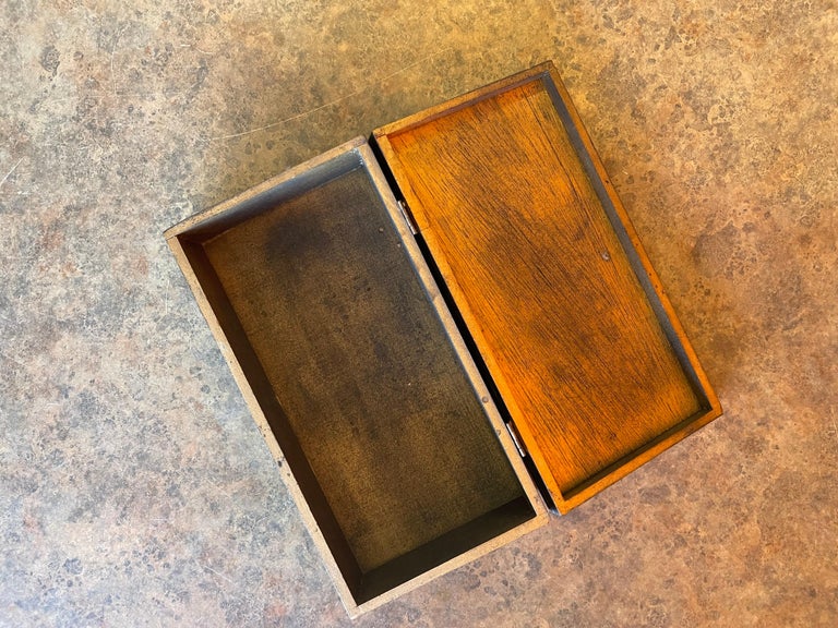 Midcentury Mosaic and Wood Lidded Box For Sale at 1stDibs