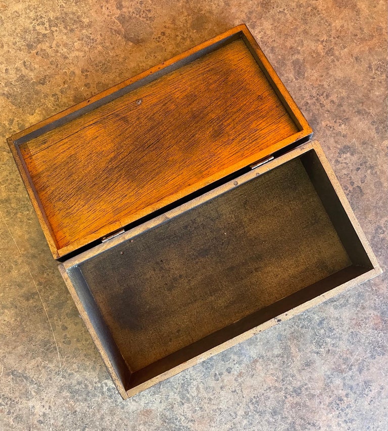 Midcentury Mosaic and Wood Lidded Box For Sale at 1stDibs