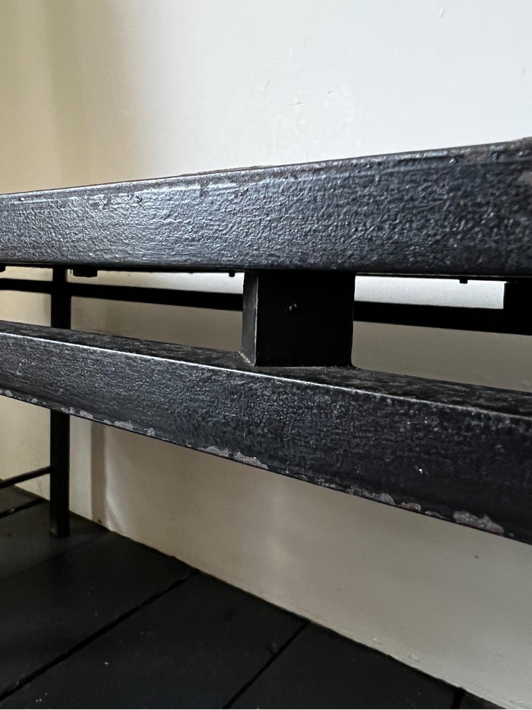 Midcentury Mosaic Table with Black Metal Frame, Style of Mado Jolain ...