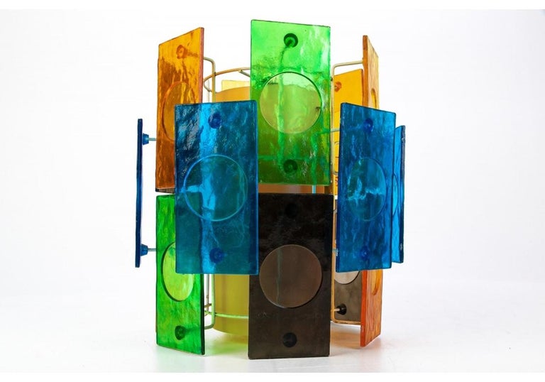 Mid Century Multi-Color Acrylic Hanging Light Fixture For Sale at 1stDibs