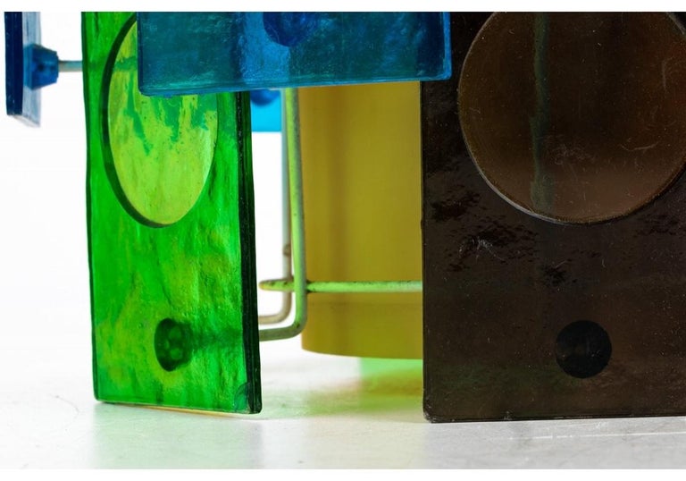 Mid Century Multi-Color Acrylic Hanging Light Fixture For Sale at 1stDibs