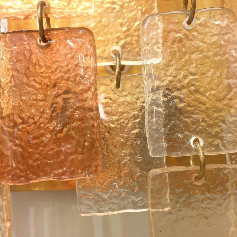 Midcentury Murano Glass and Brass Square Sconces, a Pair For Sale at ...