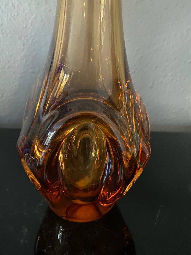 Mid-Century Murano Peach Vase For Sale at 1stDibs