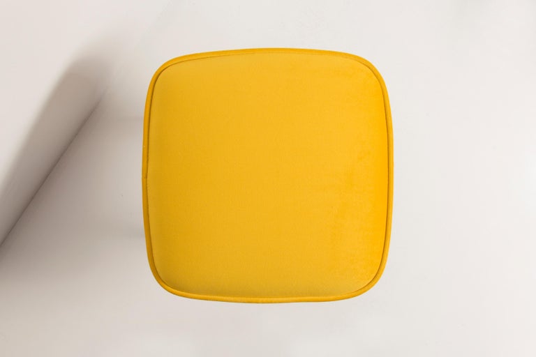 Mid-Century Mustard Yellow Velvet Foot Stool, Poland, 1960s For Sale at ...