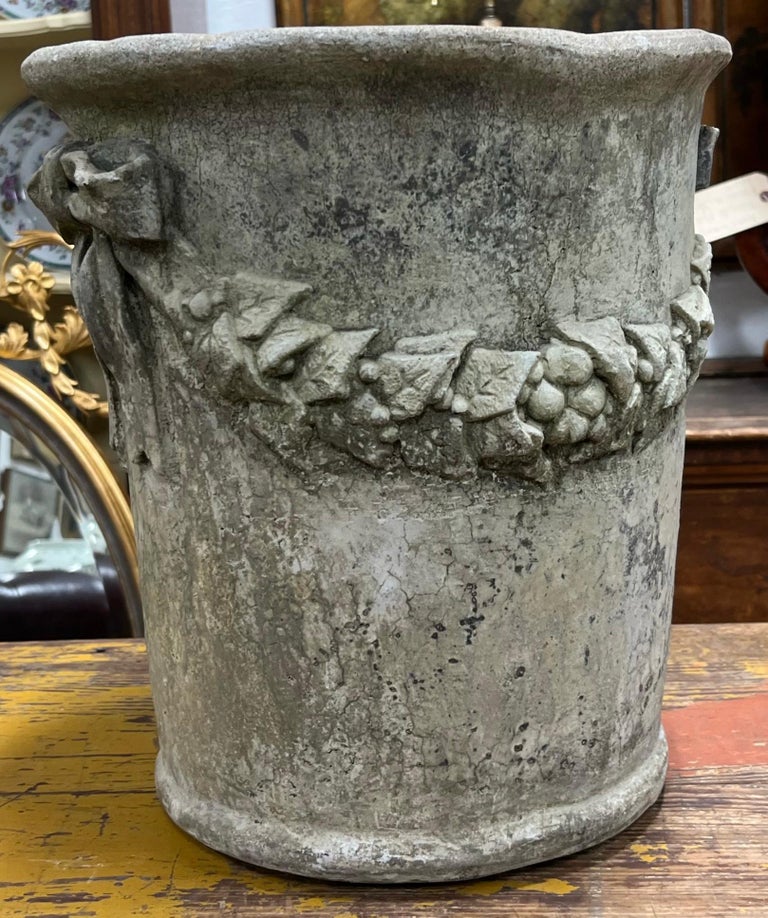 Mid-Century Neo-Classical English Garden Cast Concrete Planters / Pots ...