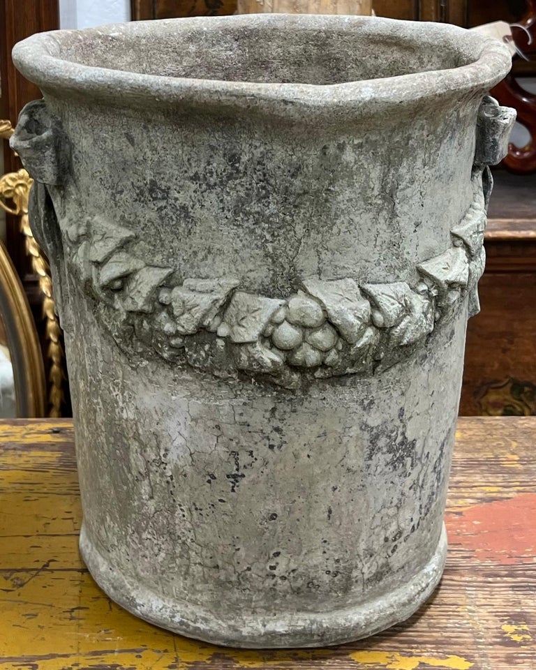 Mid-Century Neo-Classical English Garden Cast Concrete Planters / Pots ...