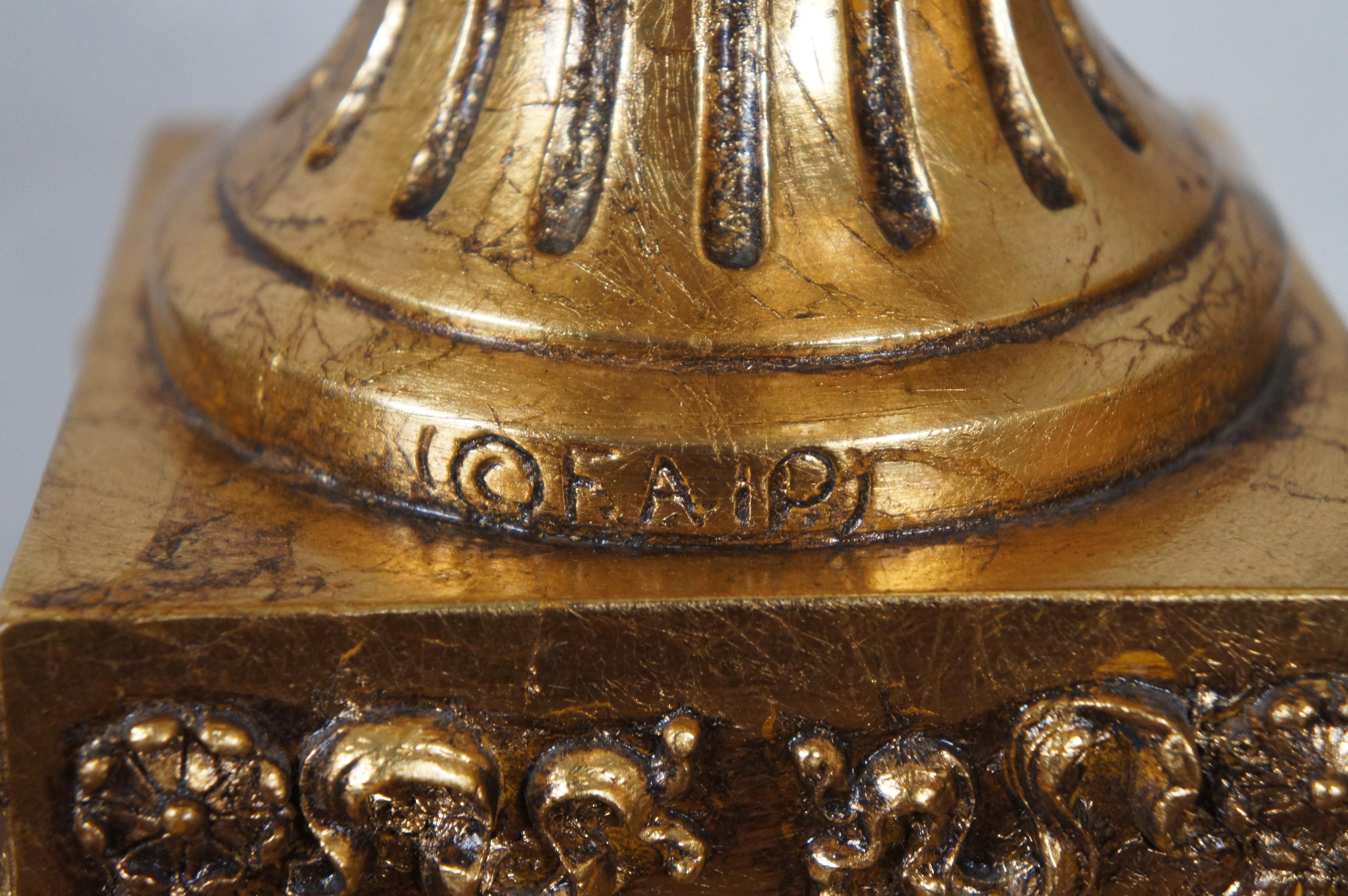 Mid-century Neoclassical Hollywood Regency Faip Gold Trophy Urn Lamp 40 ...