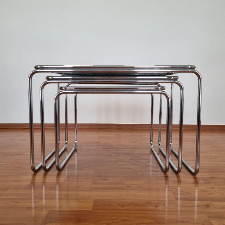 Midcentury Nesting Tables, Bauhaus Style Coffee Tables, 70s, Italy For ...