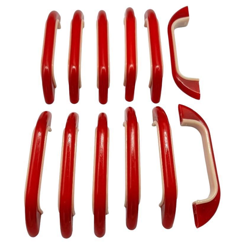 Mid Century Never Used Dead Stock Red and Ivory Bakelite Drawer Handles ...