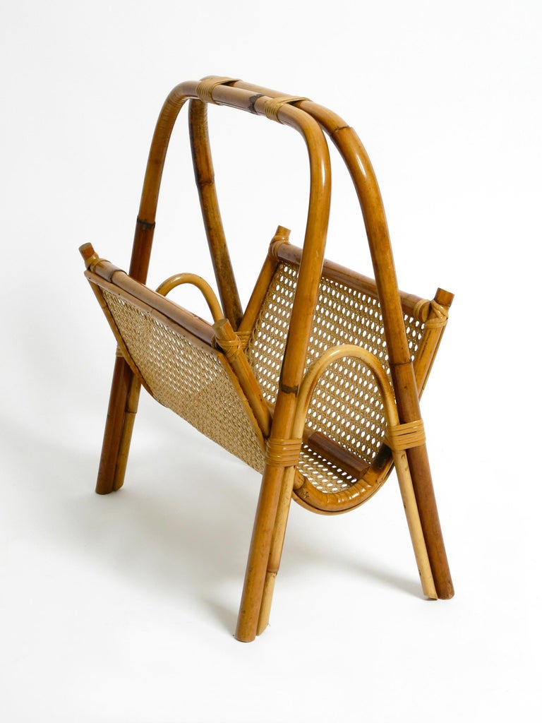 Mid Century Newspaper and Magazine Rack Made of Bamboo and Viennese ...