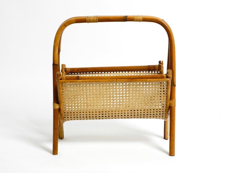 Mid Century Newspaper and Magazine Rack Made of Bamboo and Viennese ...