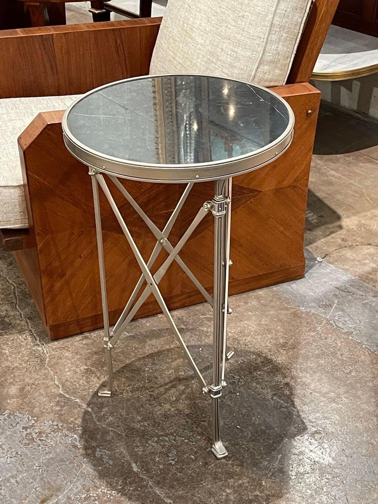 Mid Century Nickel Plated Bronze Empire Style Gueridon Side Table For ...