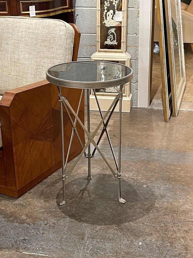 Mid Century Nickel Plated Bronze Empire Style Gueridon Side Table For ...