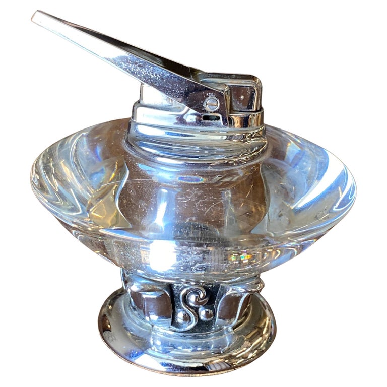 Mid Century Nordic Crystal Table Lighter by Ronson For Sale at 1stDibs
