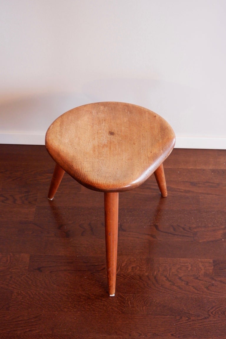 Mid Century Norweigian Stained Pine Stool for Norsk Husflid, 1950 For ...