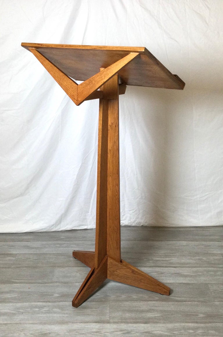 Mid Century Oak Lectern or Poium at 1stDibs