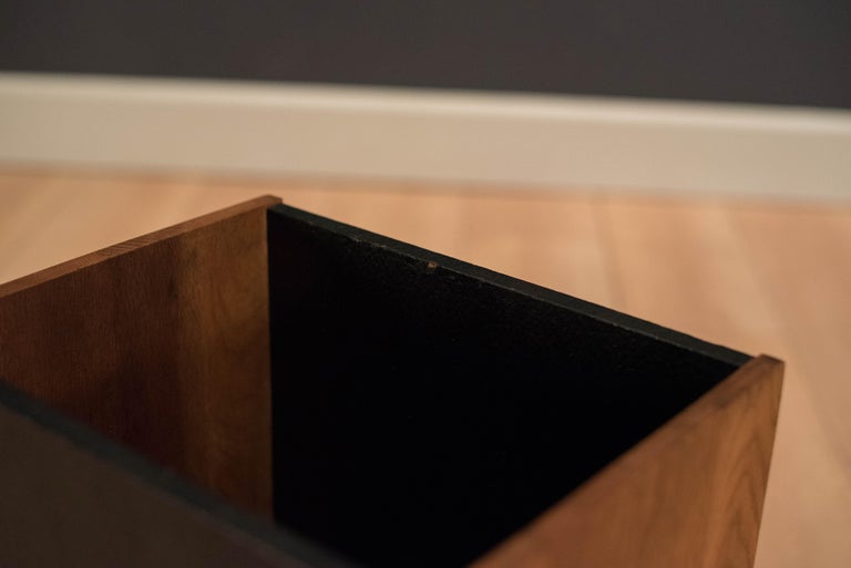 Mid Century Oak Waste Bin at 1stDibs