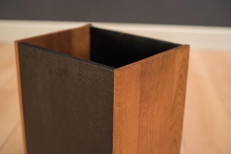 Mid Century Oak Waste Bin at 1stDibs