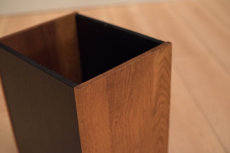 Mid Century Oak Waste Bin at 1stDibs