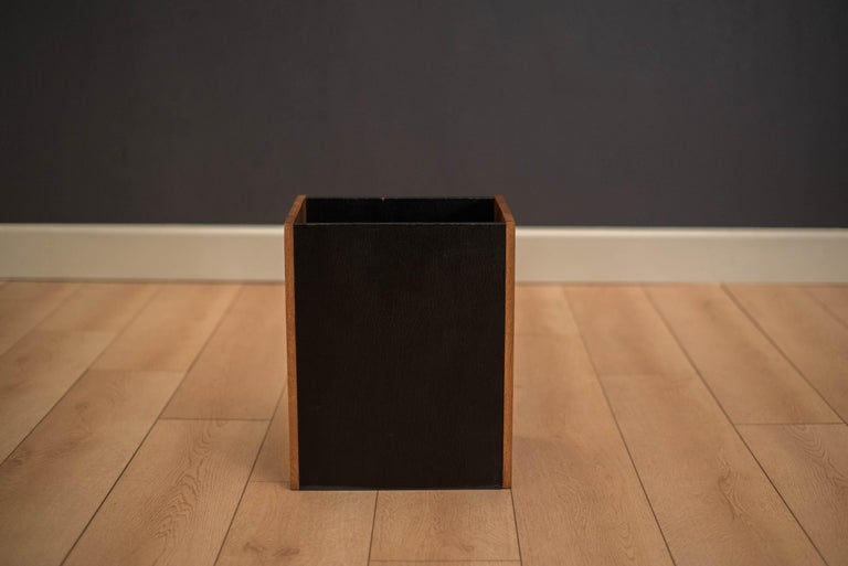 Mid Century Oak Waste Bin at 1stDibs