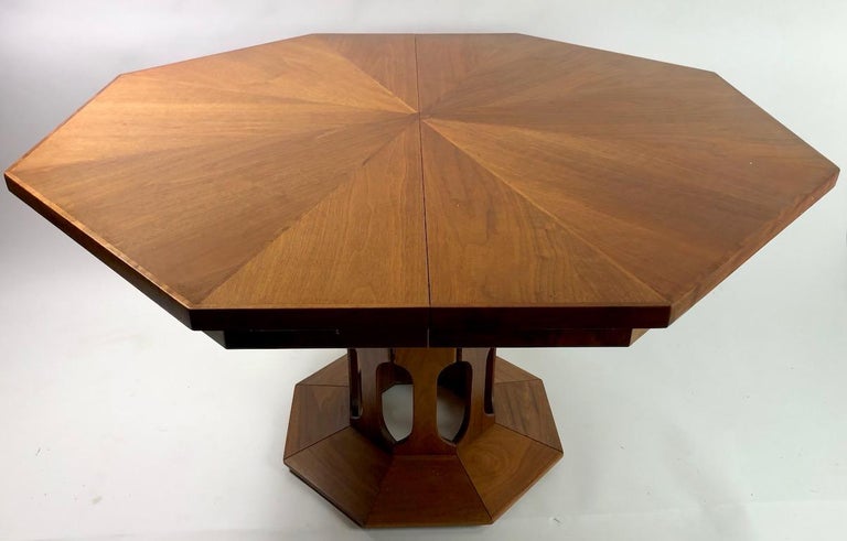 Mid Century Octagonal Inlay Dining Table by Foster, McDavid at 1stDibs