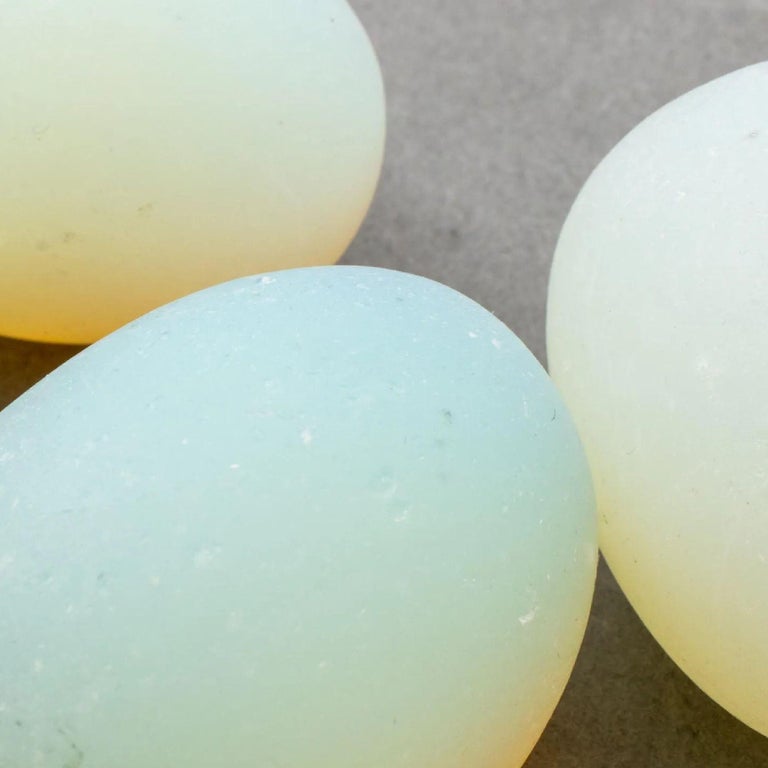 Midcentury Opaline Art Glass Eggs, Dozen, Frosted For Sale at 1stDibs ...