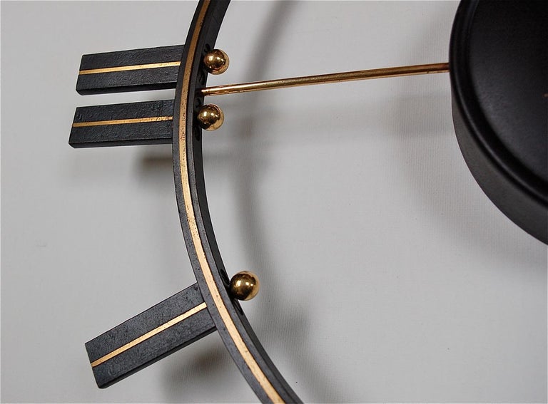 Midcentury Open Face Wall Clock, 1950s Germany at 1stDibs