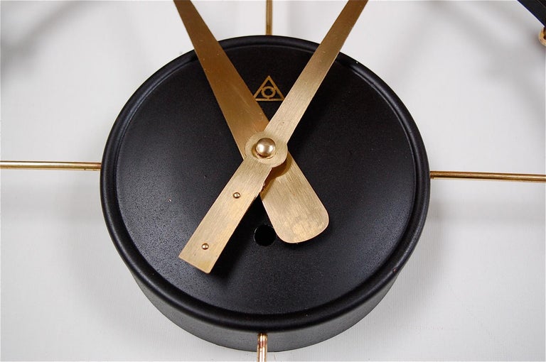 Midcentury Open Face Wall Clock, 1950s Germany at 1stDibs