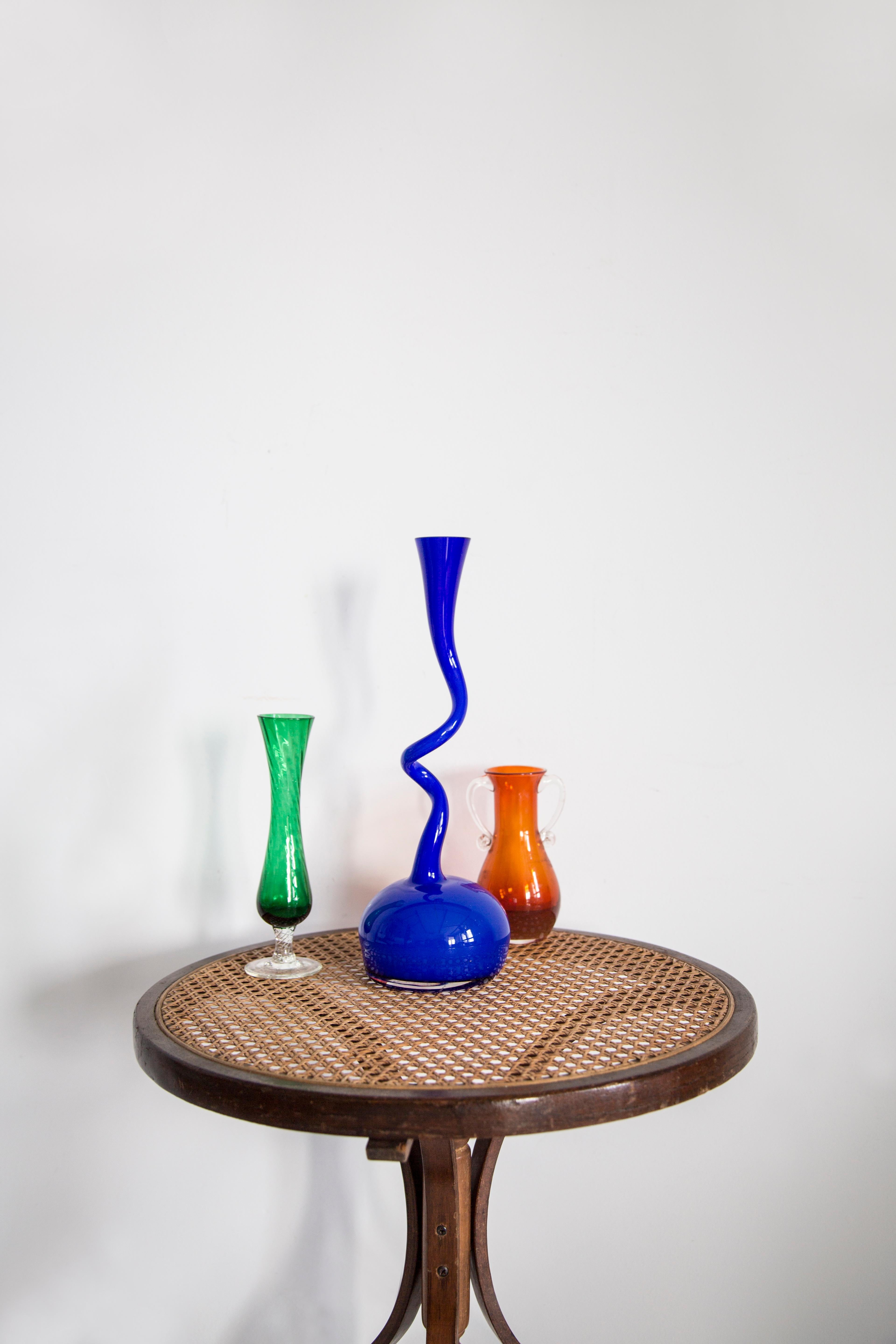 Mid Century Orange Decorative Glass Vase, Europe, 1960s For Sale at 1stDibs