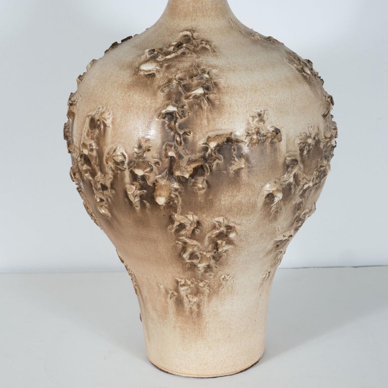 Midcentury Organic Ceramic Topographic Lamp by Lee Rosen for Design ...